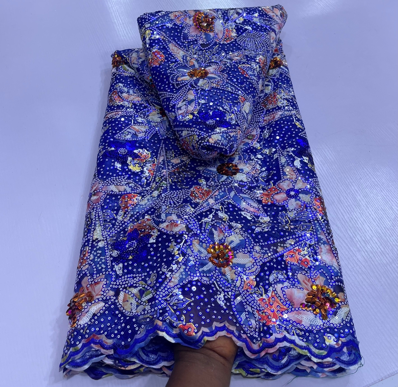 Blue Double Net Sequence Lace Jan 2023 – Ankara.com.ng